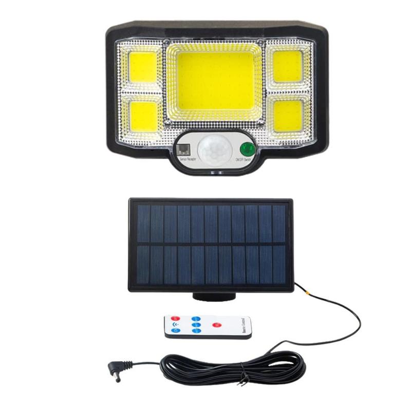 Luminária solar 5 leds sensor fotocelula iluminação holofote - Solar ...