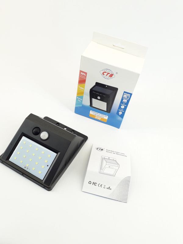 Luminária solar arandela externa 6500K - CTB - Luminária - Magazine Luiza