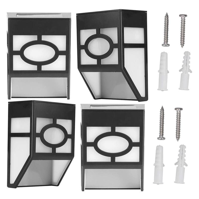 Luminaria Solar Parede Arandela Balizador Kit 4 Uni Spot Led Decoraçao ...