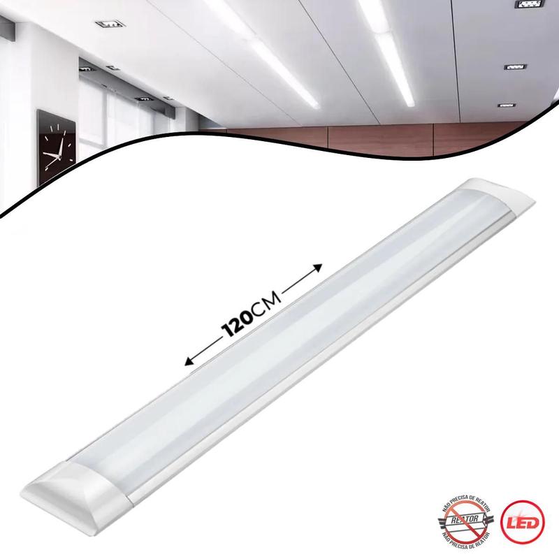 Luminária Tubular Led Slim 40w Luz Lampada Forte Linear - Top Light ...