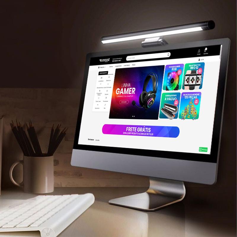 Luminária USB LED Barra De Luz Para Monitor De Computador - KrillMall ...