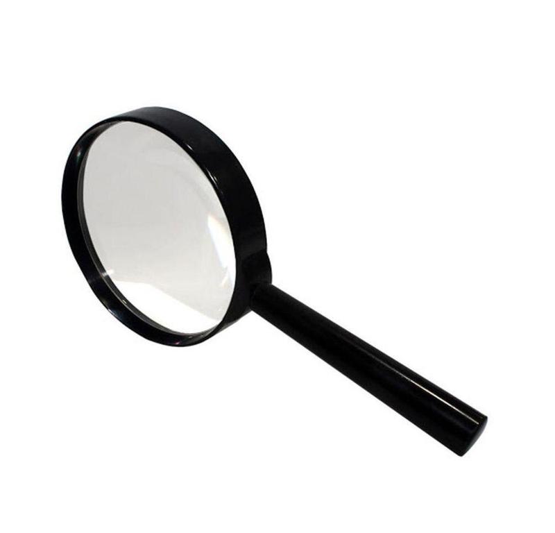 Lupa De Mão Preta Lente Aumento Manual 100mm Leitura Selos - SMD - Lupa ...