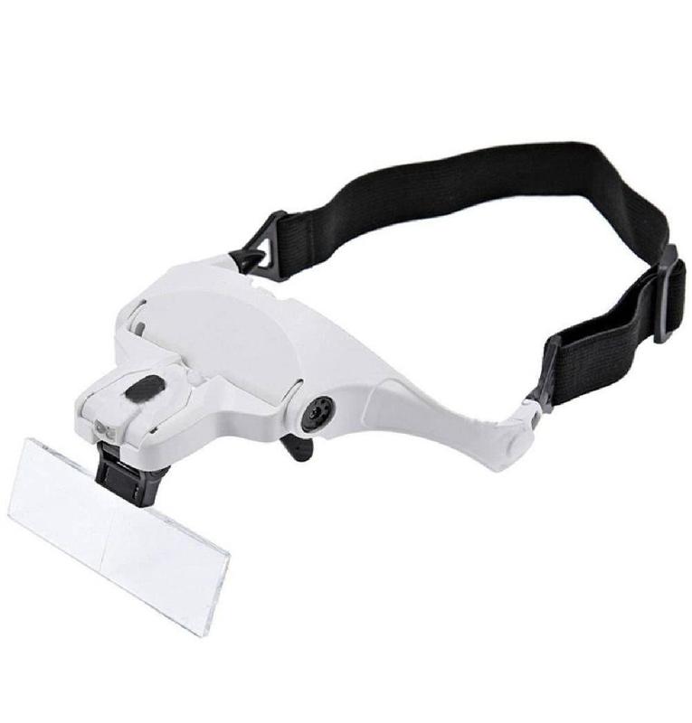 Lupa Profissional De Cabeça Com Luz De Led E Kit 5 Lentes - Headband ...
