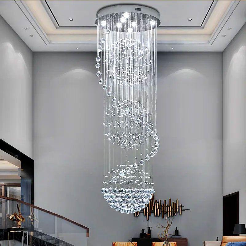 Lustre Cascata Cristal 5GU10 170cm Ideal Para Pé Direito Duplo - PARIS ...