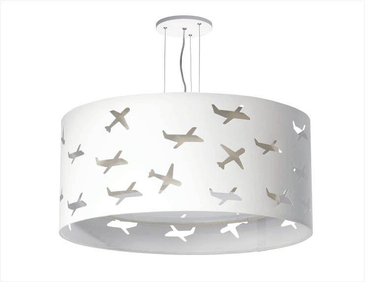 Lustre Infantil Pendente Aviões Duplo - Cinza 40x16 - Tom Luz ...