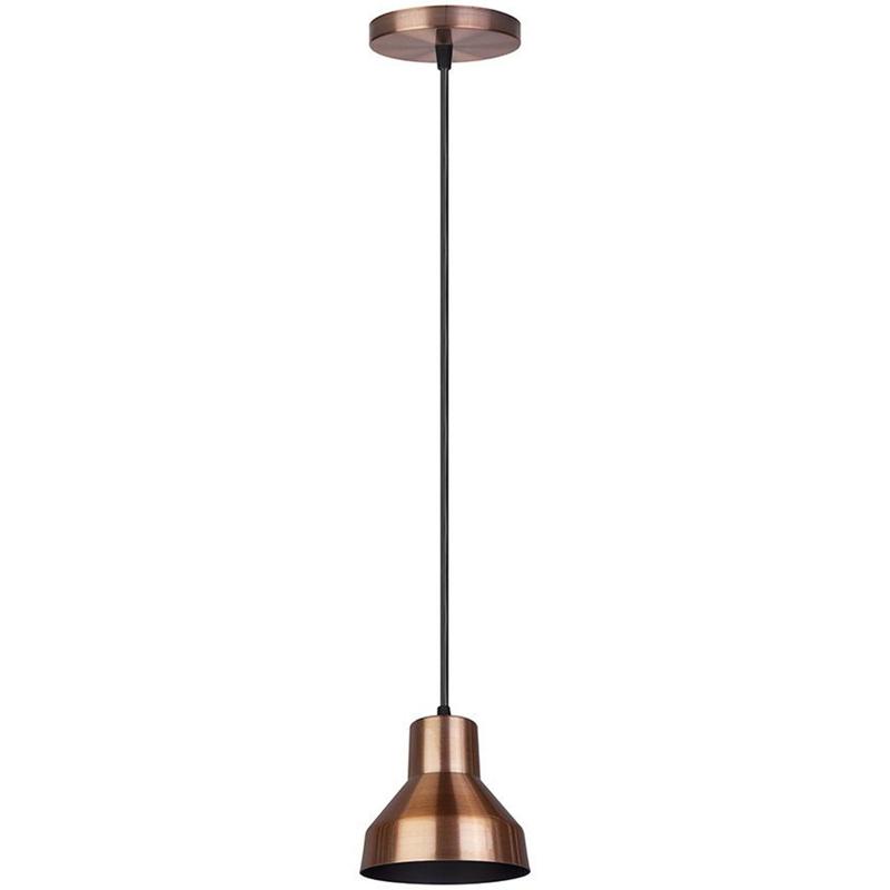 Lustre Luminaria Pendente Viena Cobreado Preto Aluminio E27 - KIN LIGHT ...