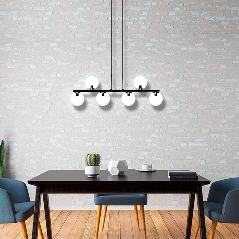 Lustre Pendente com Globos Transparentes para 6 Lâmpadas LED Bivolt ...