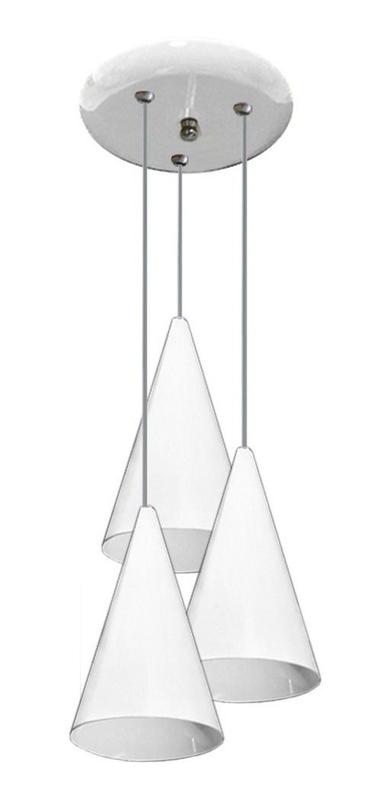 Lustre Pendente Cone Triplo Ideal Mesa De Jantar, Quarto - LUSTRES AMANDINI - Pendente ...