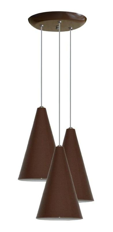 Lustre Pendente Cone Triplo Ideal Mesa De Jantar, Quarto - LUSTRES AMANDINI - Pendente ...