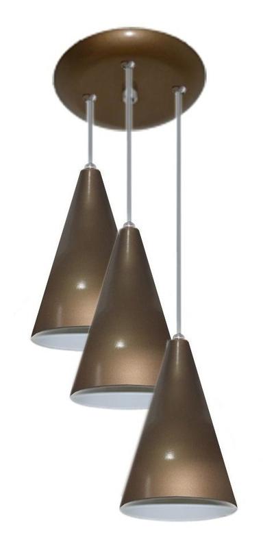 Lustre Pendente Cone Triplo Ideal Mesa De Jantar, Quarto - Lustres Amandini - Lustre - Magazine ...