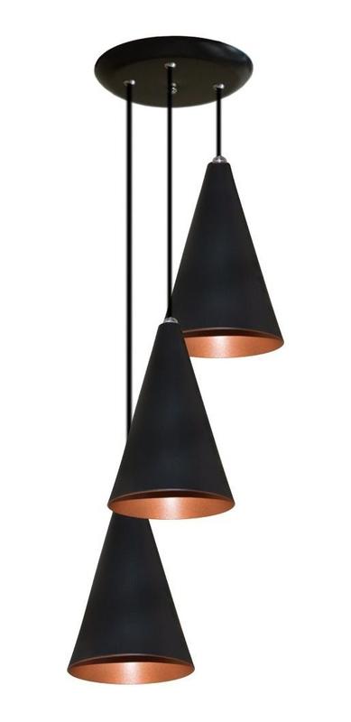 Lustre Pendente Cone Triplo Ideal Mesa De Jantar, Quarto - Lustres Amandini - Lustre - Magazine ...
