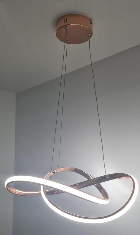 Lustre Pendente Moderno Led 45w Luz 3 Em 1 Rosé Nitrolux - Lustre ...