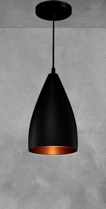 Lustre pendente Vegas Preto C/ Cobre RRJV - R.R.J.V Negócios - Lustre ...