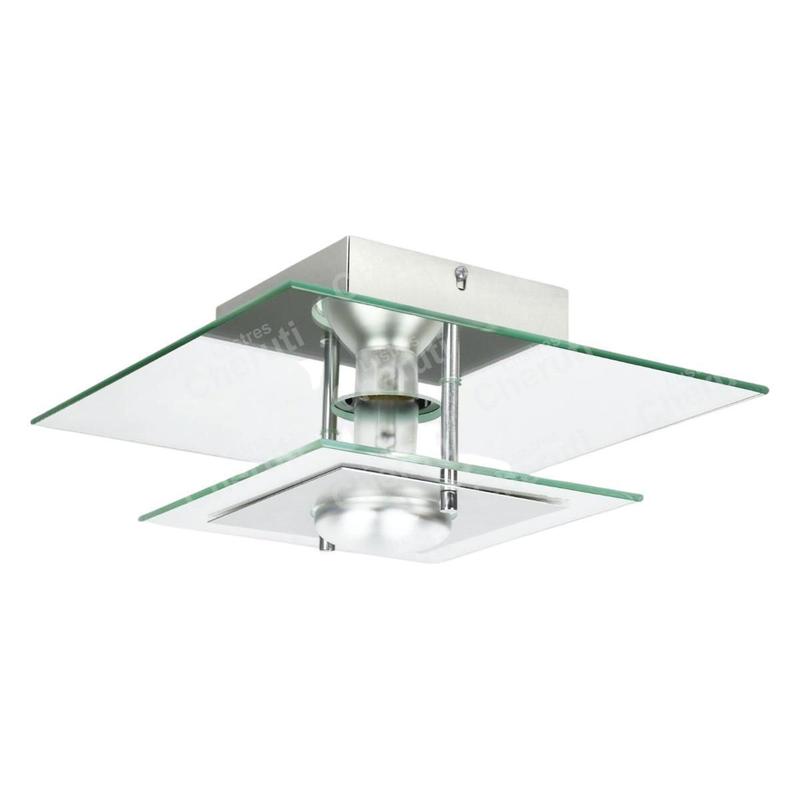 Lustre Sala Espelhado Vidro Duplo Com Lâmpada Led 25x25cm - Lustres ...