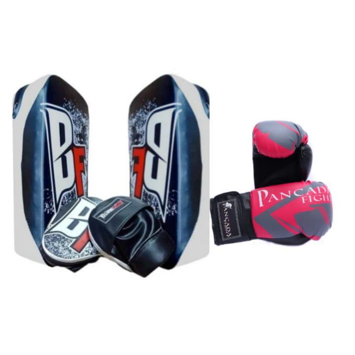 Luva De Boxe Profissional + Kit Par Manopla / Par aparador - Pancada ...