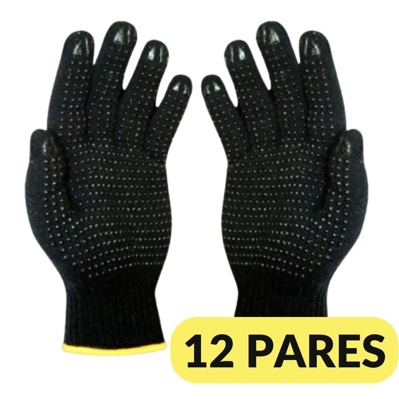 Luva de Pano Emborrachada 12 pares Tricotada com Pigmento Nitrilico ...