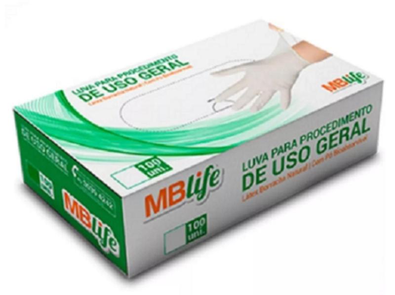 Luva de Segurança e Proteção MBLife Tamanho G com pó - Luva de Proteção ...