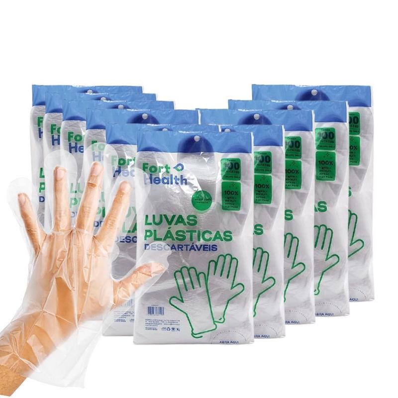 Luva Descartável Transparente 1000un Cuidado Pessoal Higiene - Fort ...