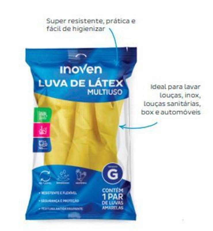 Luva latex amarela g - INOVEN - Luvas Descartáveis - Magazine Luiza