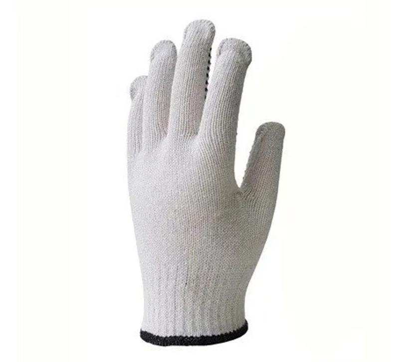 Luva Pano Tricotada Malha Pigmentada Branca - SANSAFETY - Luva de ...