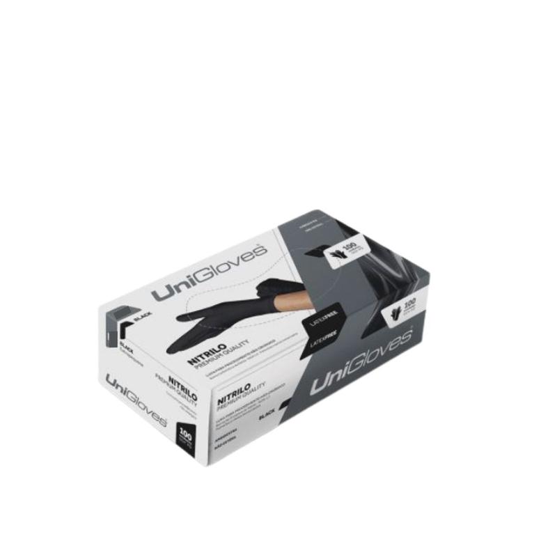Luva Procedimento de Nitrilo Preta c/100un - Descarpack/Talge/Unigloves ...
