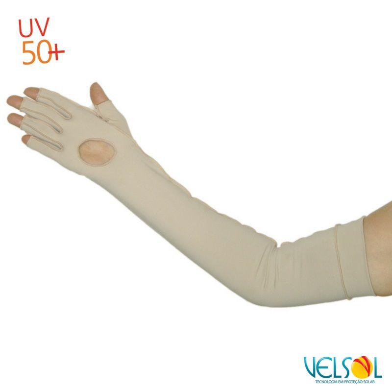 Luva proteção solar longa sem ponta 007 velsol - Luva Dermatológica com ...