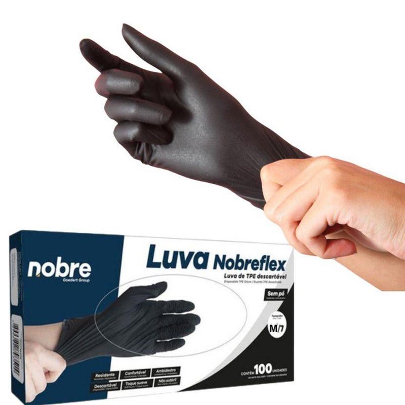 Luva Tpe Nobre Sem Po M Preta 100un - Luvas Descartáveis - Magazine Luiza