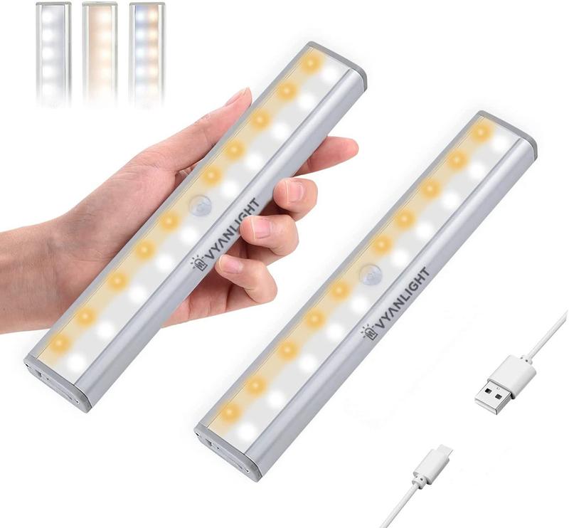 Luzes LED com sensor de movimento para casa - 20 LEDs recarregáveis em ...