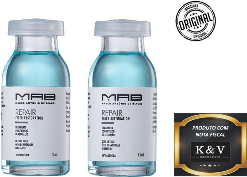 Mab - 2 Ampolas Repair Fiber Restoration 15 Ml - Ampola Capilar ...