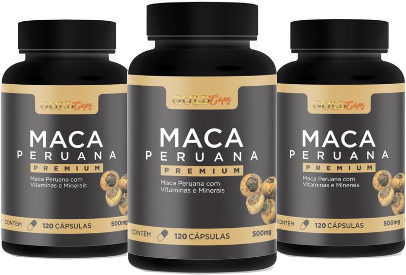 Maca 500mg Premium 360 Capsulas 3 Frascos x 120 cápsulas - GOLD CAPS ...
