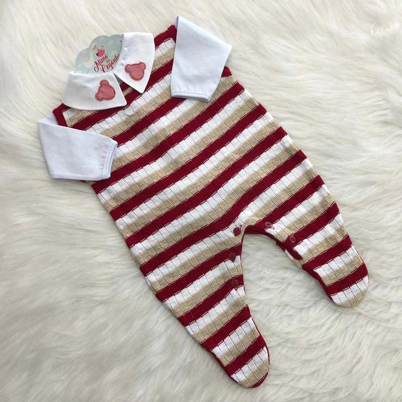 Macacão Com Body Bebê Maternidade Gola Urso Recém Nascido - Mimo da ...