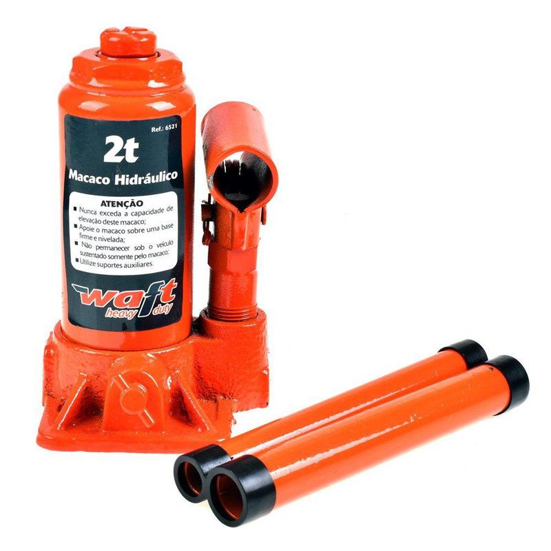Macaco Hidráulico Tipo Garrafa, Capacidade de Carga 2 Toneladas Waft ...