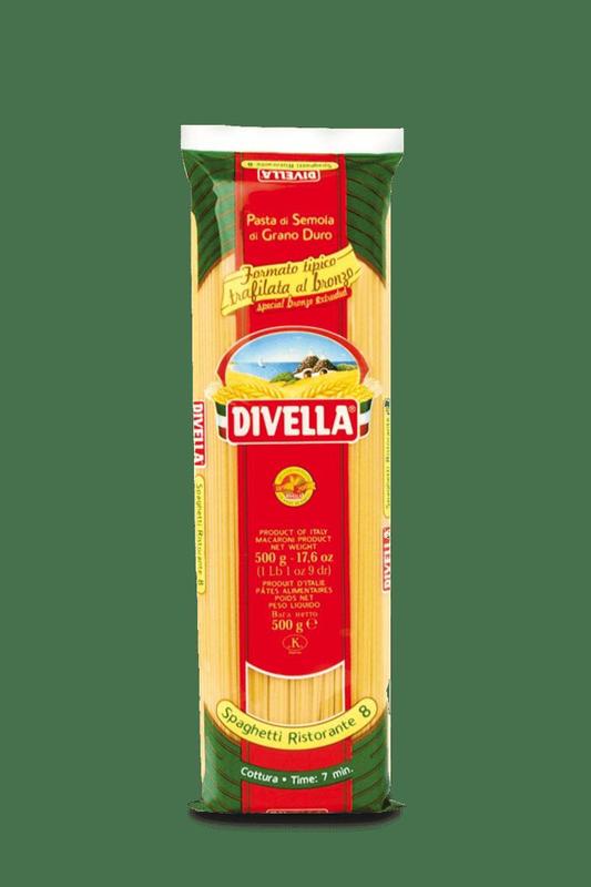 Macarrão divella 08 spaghetti rist trafilata al bronzo 500g - Macarrão ...