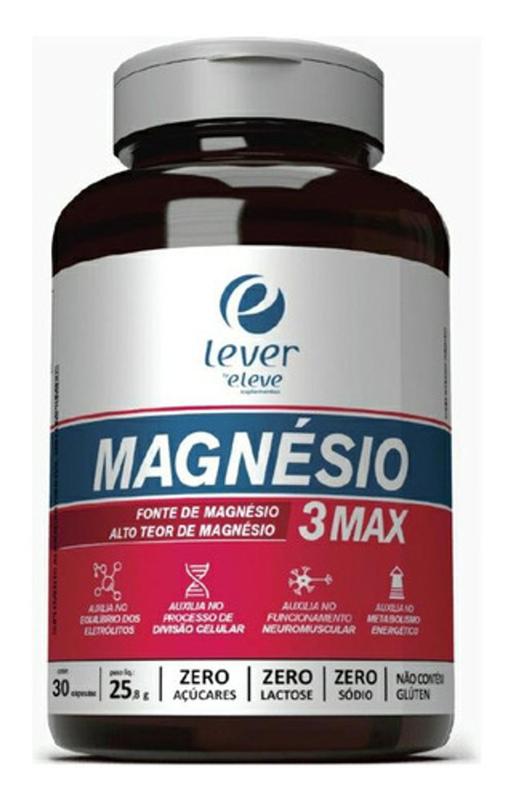 Magnésio 3 Max - Blend Completo De Magnésio 30 Cps. - Eleve - Ômega 3 ...