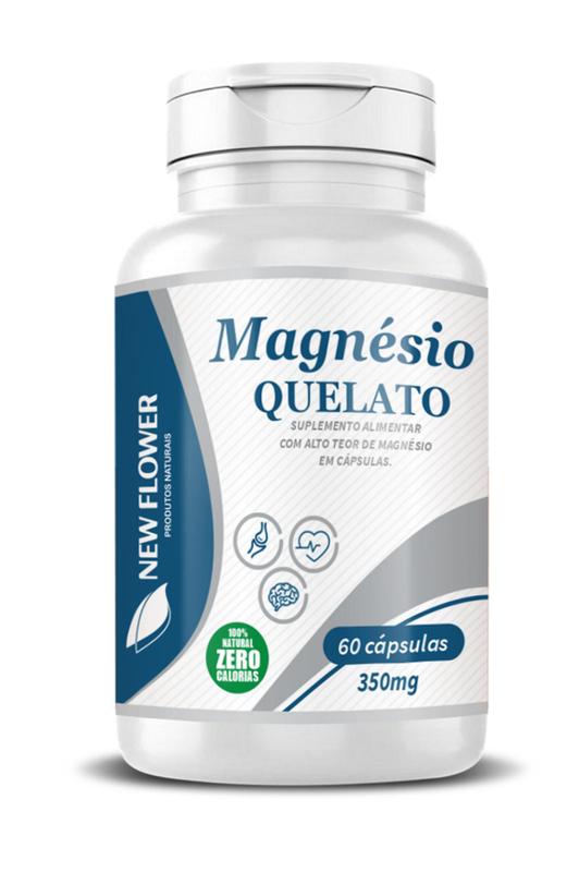 MAGNÉSIO QUELATO 350mg 60 CÁPS. NEW FLOWER - Cloreto de Magnésio / Magnésio Dimalato - Magazine ...