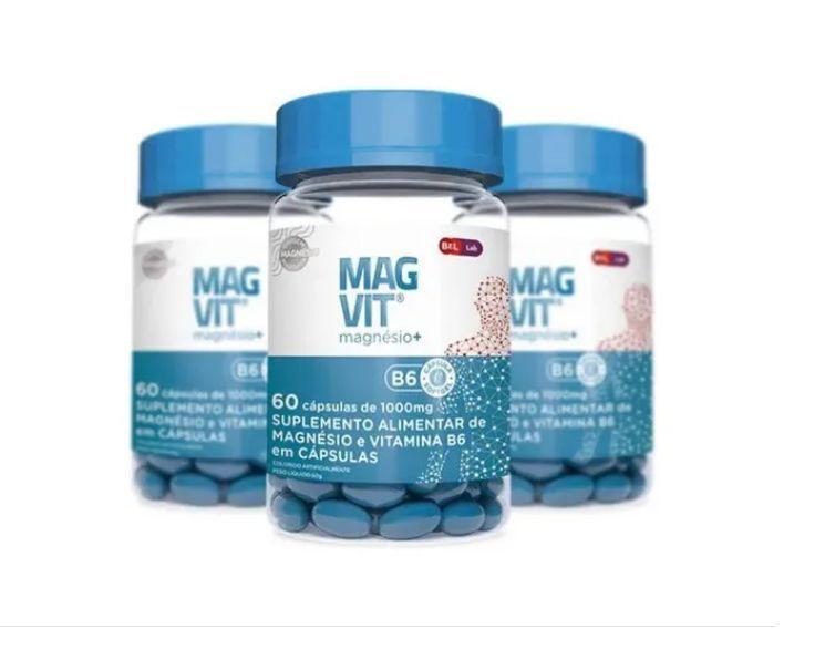 Magvit Magnésio + Vit B6 ( Kit 3x60 Cápsulas) Soft Gel - Medinal ...