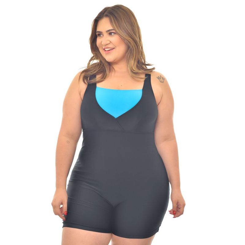 Maio de Hidroginastica Natação Macaquinho do 42 ao 56 Plus Size - Dulce ...