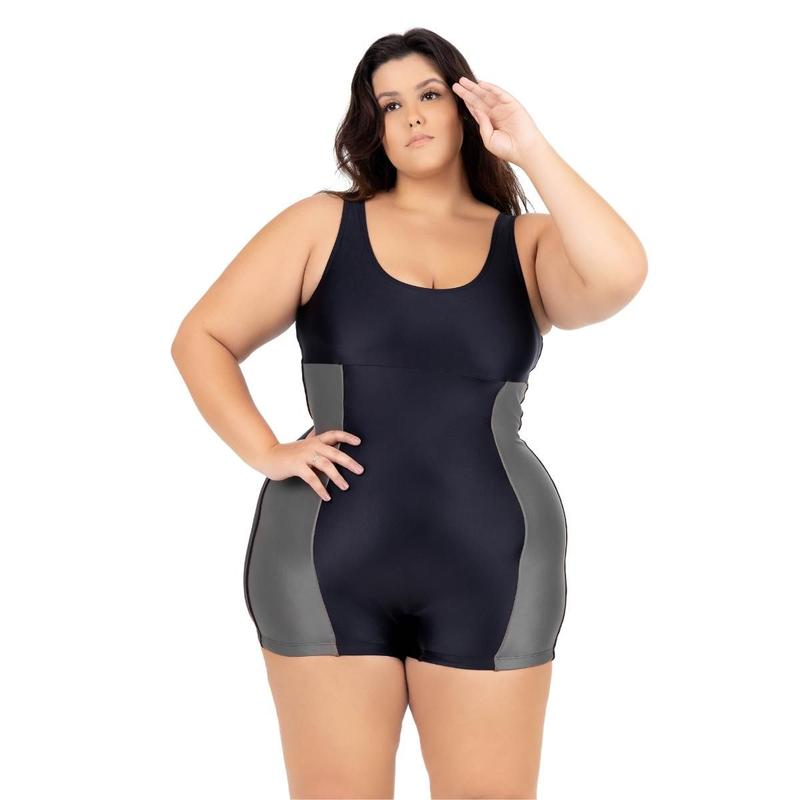 Maiô Natação Hidroginástica Plus 50 ao 56 Recorte Lateral - HYPE MODAS ...