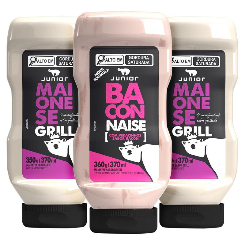 Maionese Grill Defumada Baconnaise Junior Kit 3 Frascos - Maionese ...