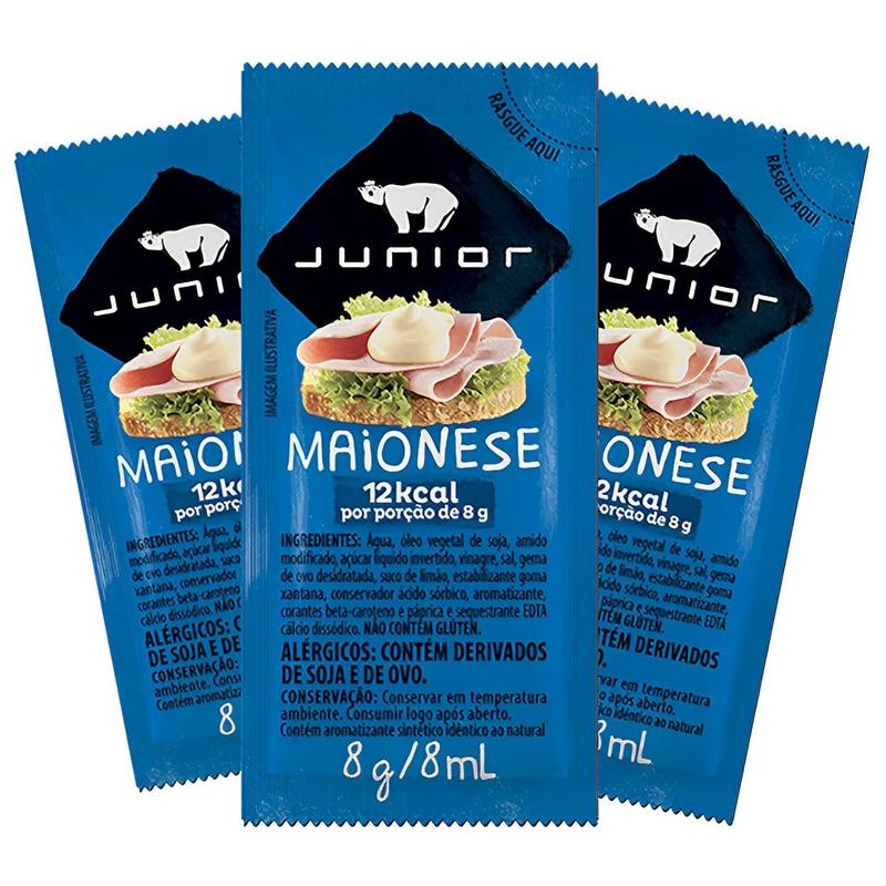 Maionese Junior Sachê 8g Lanche Porção - Caixa 176 Unidades - Maionese ...