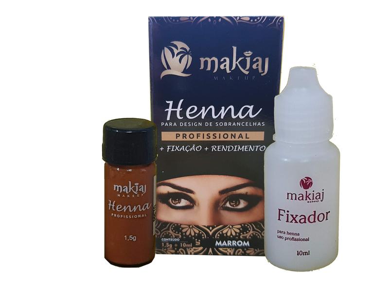 Makiaj Kit Henna Design Sobrancelha Profissional 1.5g e 10ml Fixador ...