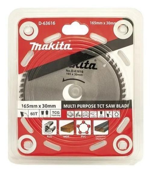 Makita D-63616 Lamina De Serra Tct 165Mm X 30Mm X 60T Sp6000 - Disco de ...