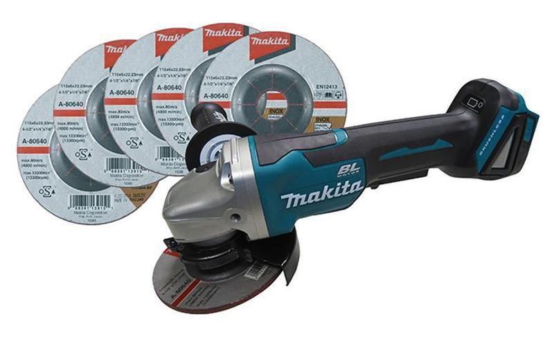 Makita Dga458Zx1 Esmerilhadeira Angular A Bateria 18V 5 ...