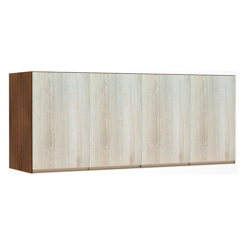 Maleiro Ponte Casal 4 Portas com Estrutura Nogueira Dourado 165 cm ...