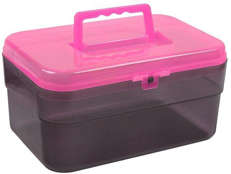 Maleta Bicolor Fumê/Rosa Compacta com Tampa removível - SANTA CLARA ...