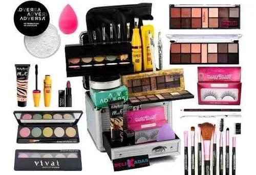 Maleta De Maquiagem Completa Ruby Rose Super Completa Cor:Base Morena ...