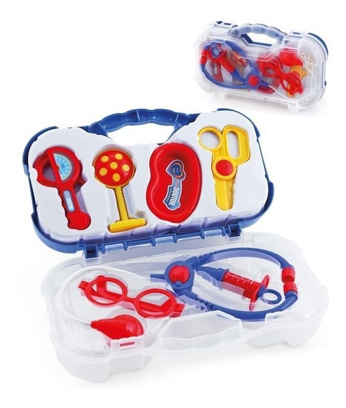 Maleta Mini Doutor Kit Médico Infantil 7 Peças Colorida Azul - Pakitoys ...