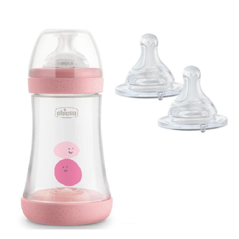 Mamadeira 240ml Rosa 2M e Bico Perfect Fluxo Médio 2M Chicco - Mamadeira - Magazine Luiza
