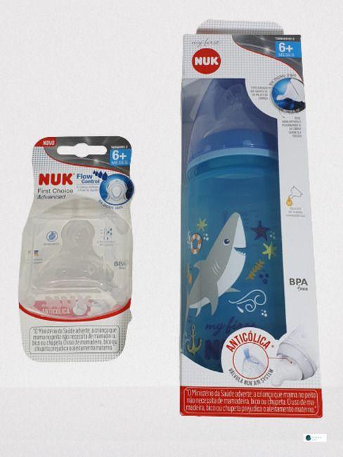 Mamadeira Anticólica Nuk 300ml Mais Bico Flow Control - Mamadeira - Magazine Luiza