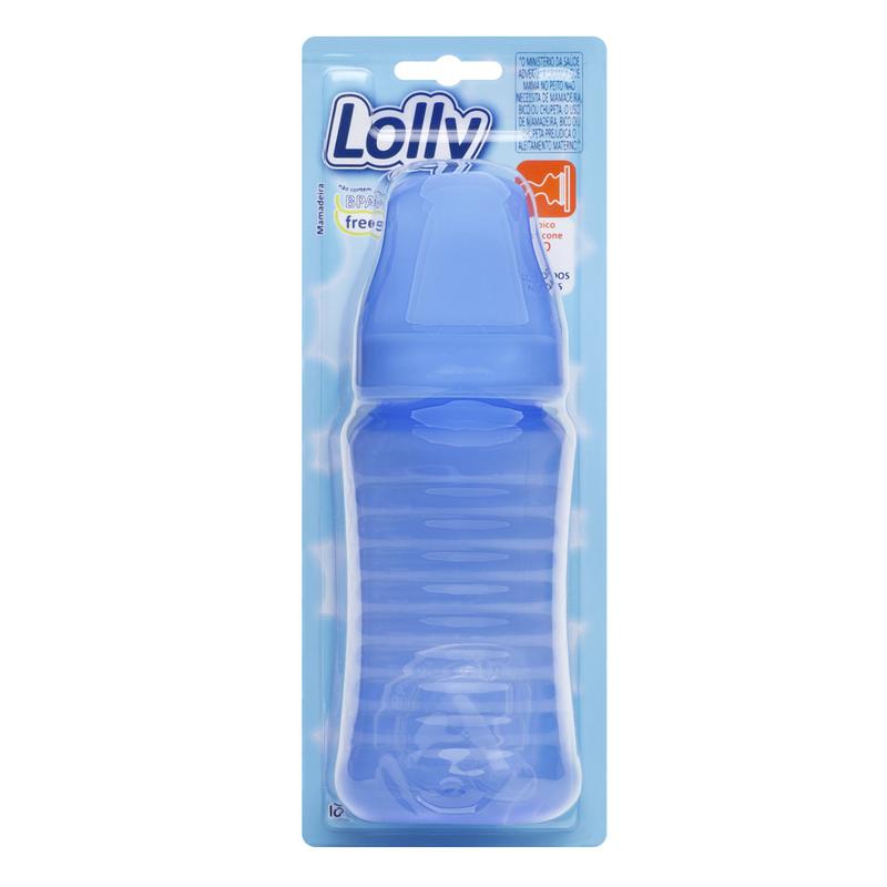 Mamadeira Big Clean com capacidade líquida de 340ml e bico de silicone O, acompanhada de tampa e ...